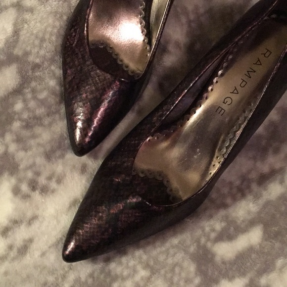 Rampage | Shoes | Rampage Metallic Purple Snakeskin Pumps | Poshmark